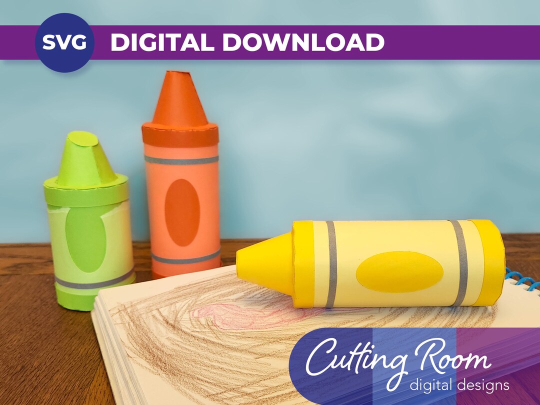DIY Crayon Gift Box SVG Template for Electronic Cutters - Great for ...