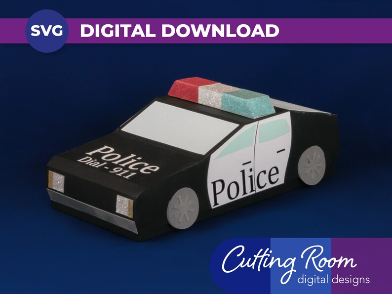 Police Car Gift Box Digital Download SVG | Etsy