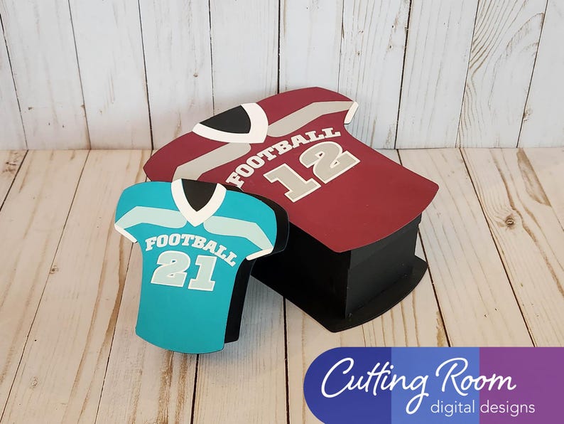 Football Jersey SVG & DXF Gift Box and Card Holder Template | Custom ...