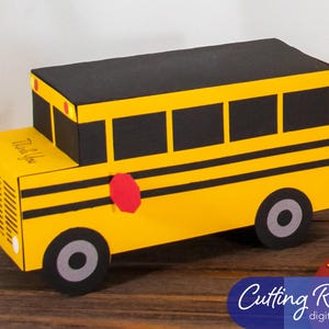 3D School Bus SVG and DXF Paper Craft Gift and Treat Box - DIY Teacher ...