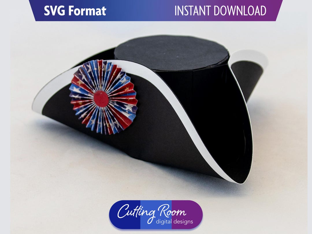 3D Tricorn Pirate Captain Hat SVG Treat Box Paper Pattern ...