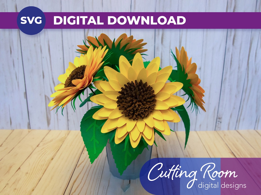 Sunflowers 3D Flower File Project/summer Sunflower Decoration - Digital ...