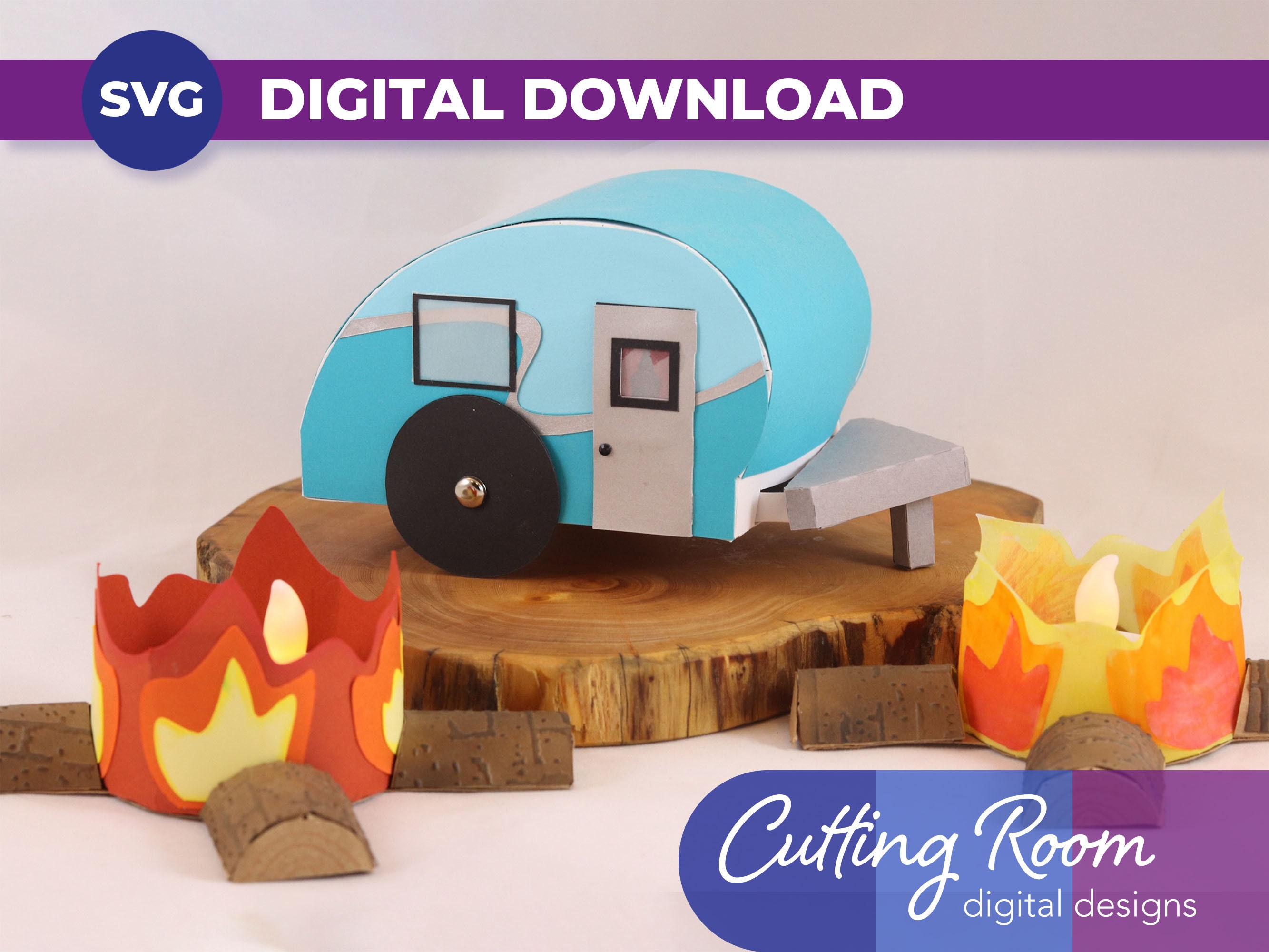 RV Camper Gift Card Holder and Campfire Tealight Holder - Etsy