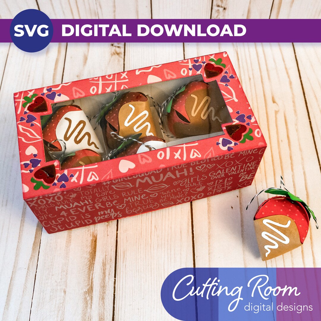 Chocolate Covered Strawberry Gift Box and Treat Holder for Valentine's ...