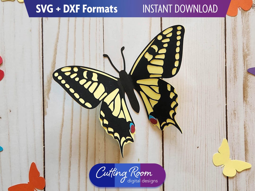 Layered Cardstock Swallowtail Butterfly Decoration - Digital Download ...
