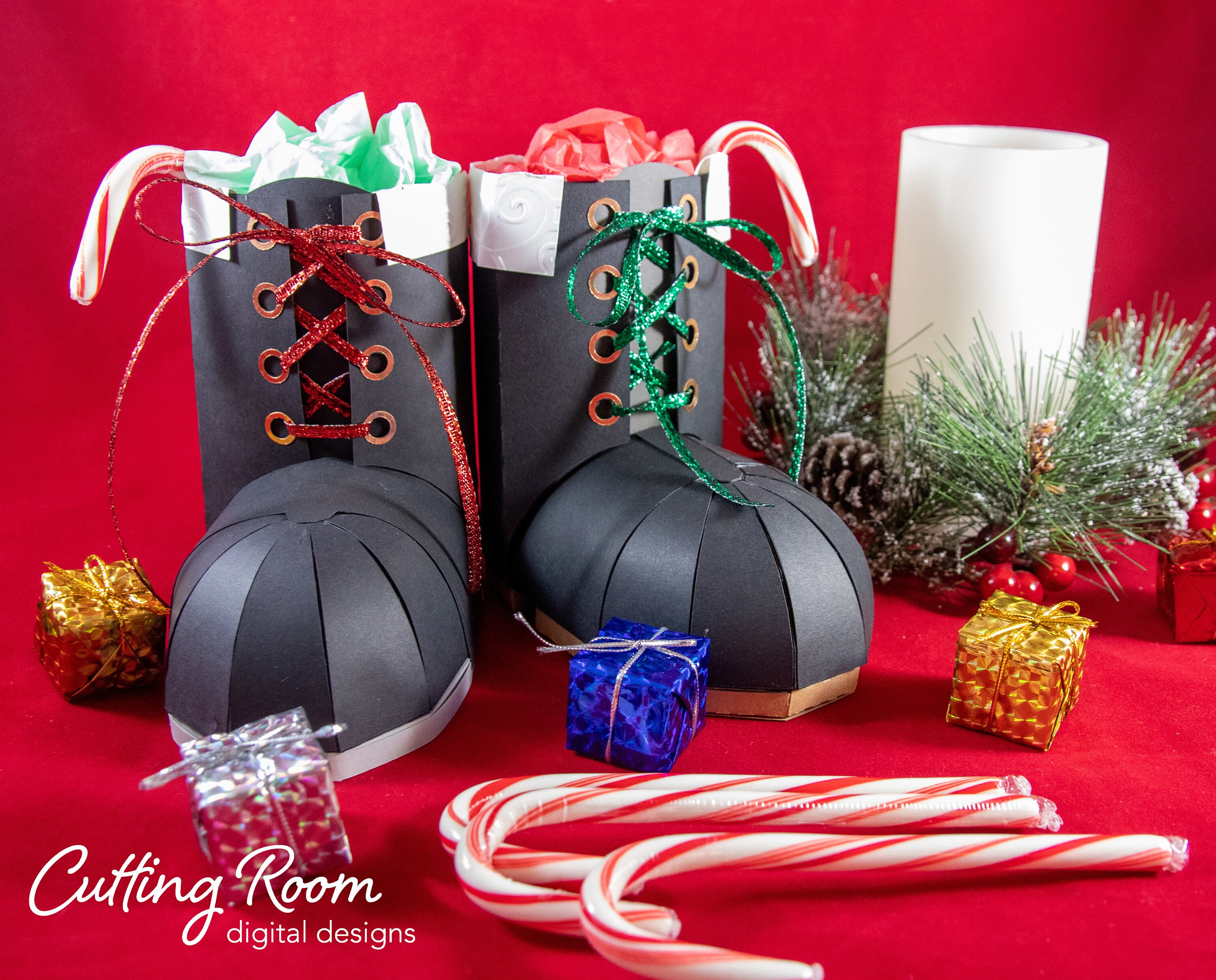 Santa's Boot Gift Box and Christmas Decoration Digital | Etsy