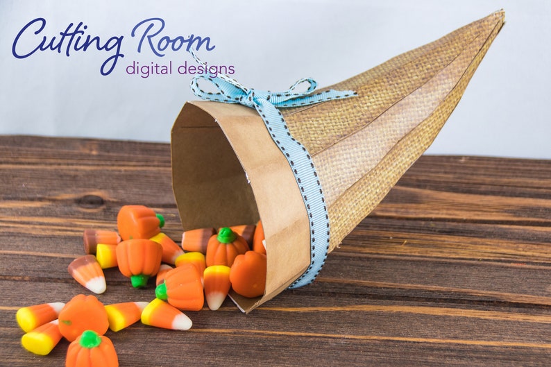 3D Cornucopia Paper Basket SVG Template - Thanksgiving Home Decor ...