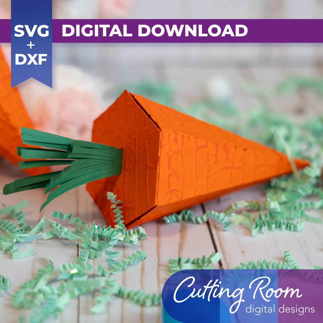 Easter Carrot Candy Gift Box Holder - Digital Download SVG & DXF Files ...