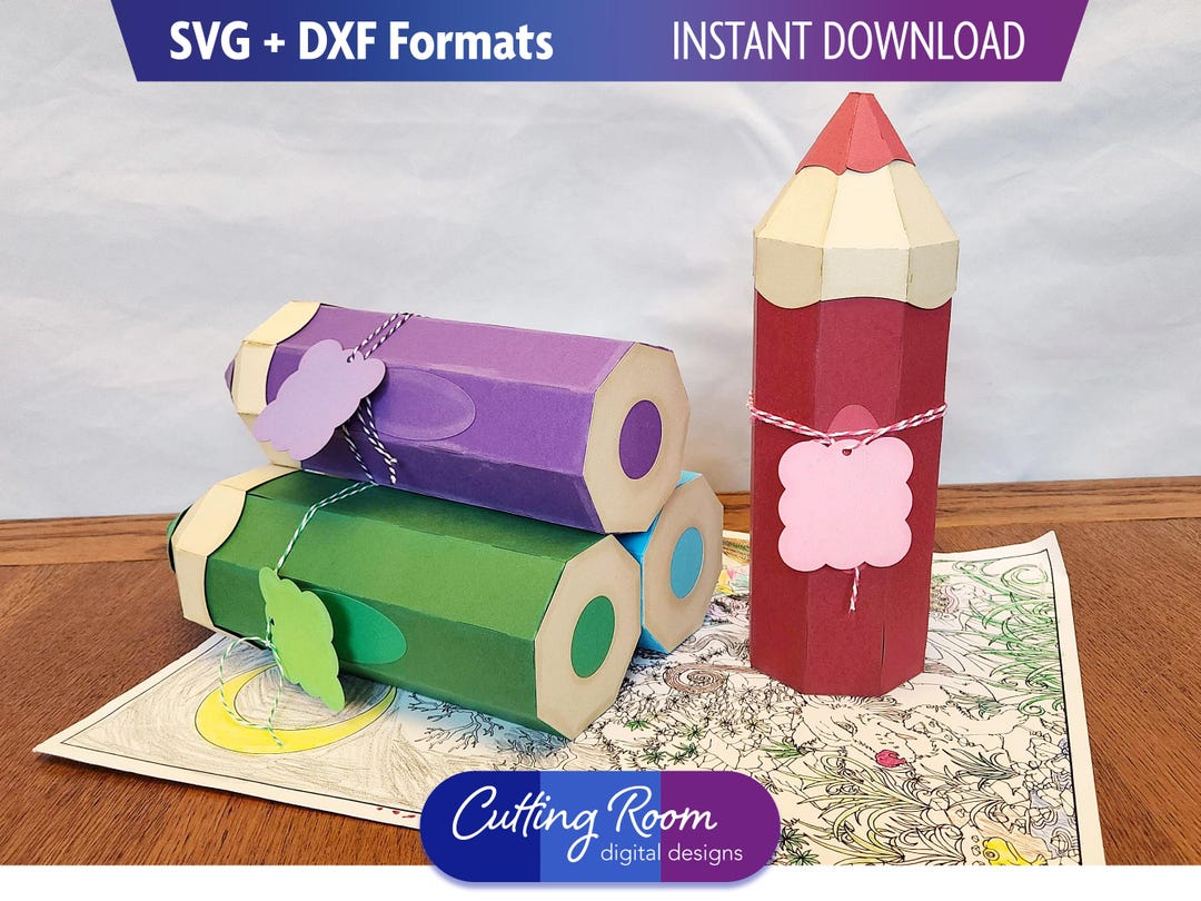 DIY 3D Colored Pencil Gift Box for Electronic Cutting Machines ...