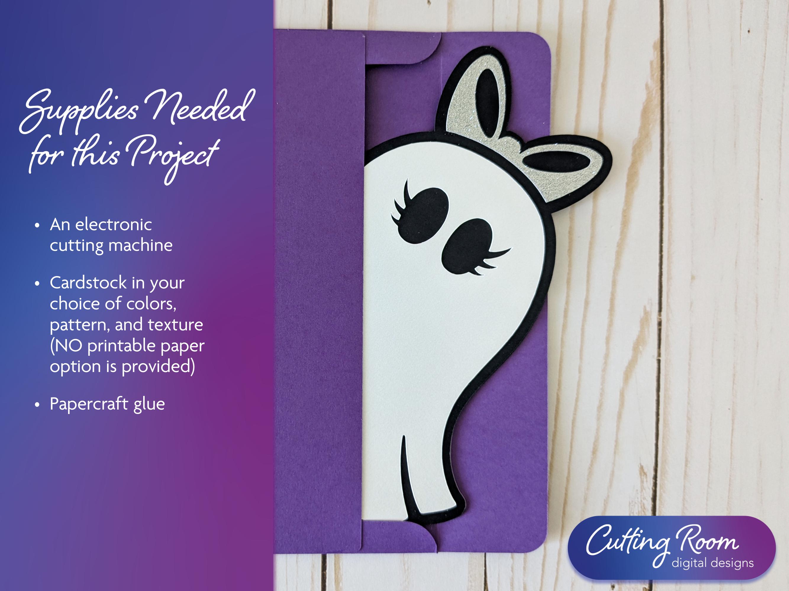 Cute Kawaii Girl Ghost Greeting Card SVG Template - Includes Envelope ...