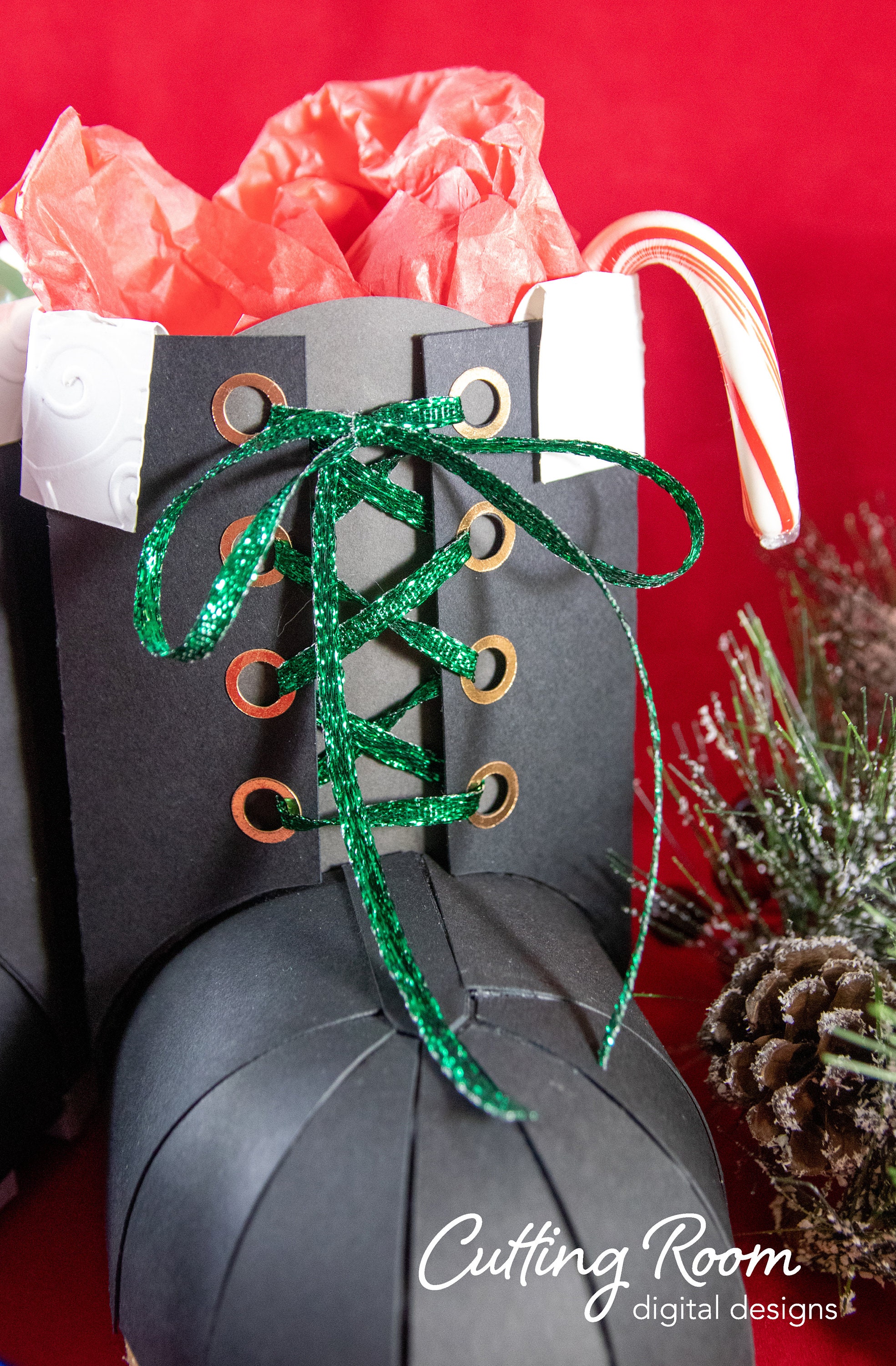 Santa's Boot Gift Box and Christmas Decoration Digital | Etsy