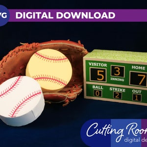 Softball and Baseball Themed Gift Boxes Digital Download SVG - Etsy