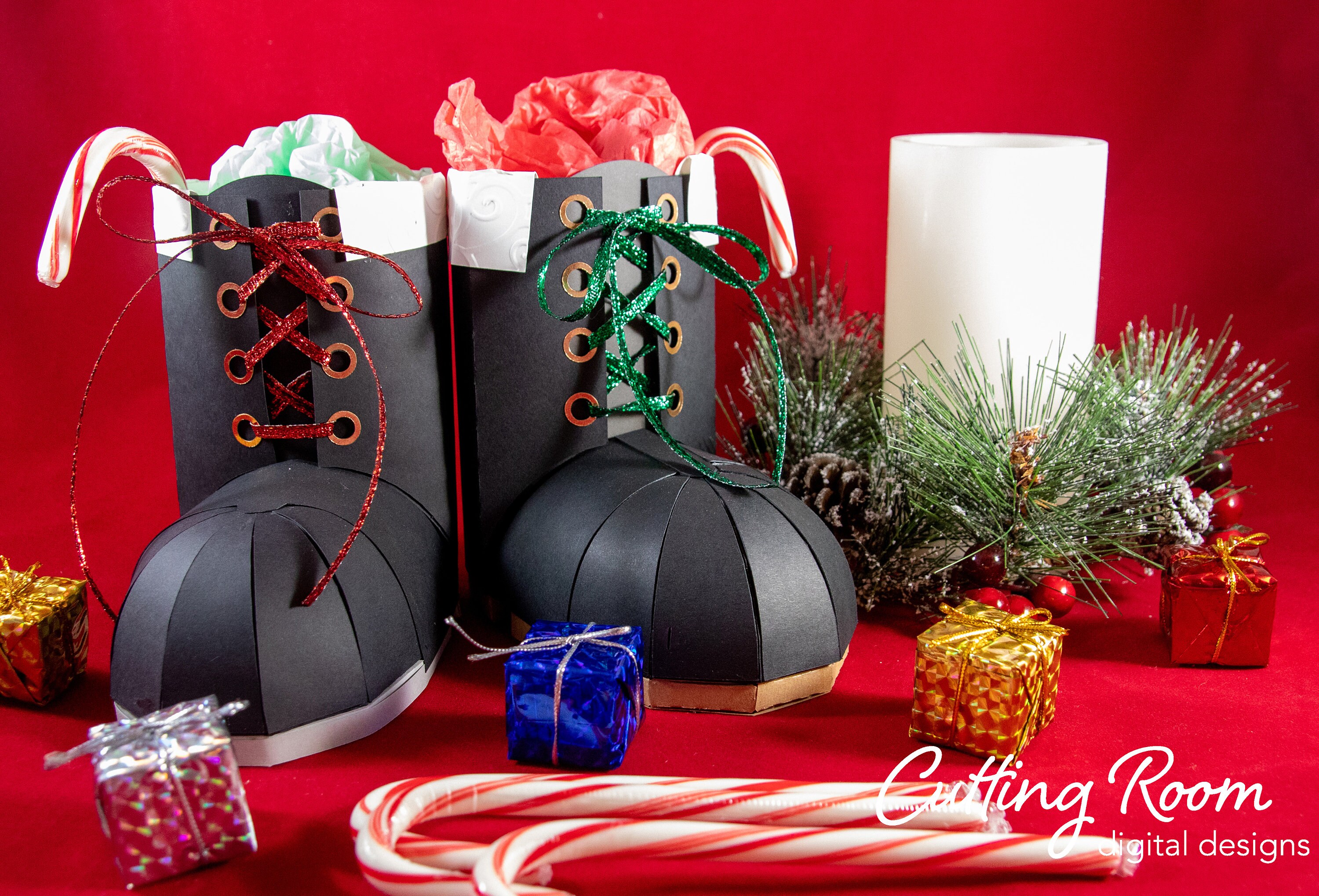 Santa's Boot Gift Box and Christmas Decoration Digital | Etsy