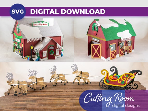 Santa's North Pole Village Christmas Decoration Digital - Etsy