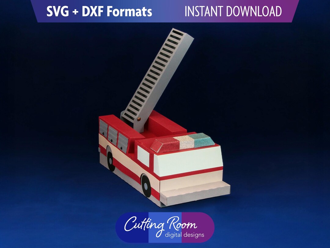 Fire Truck Box - Digital Download SVG & DXF File - Etsy