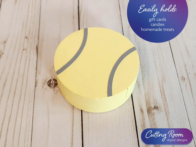 Tennis Ball Gift Box & Card Holder SVG DXF Template - 3D Tennis Ball ...