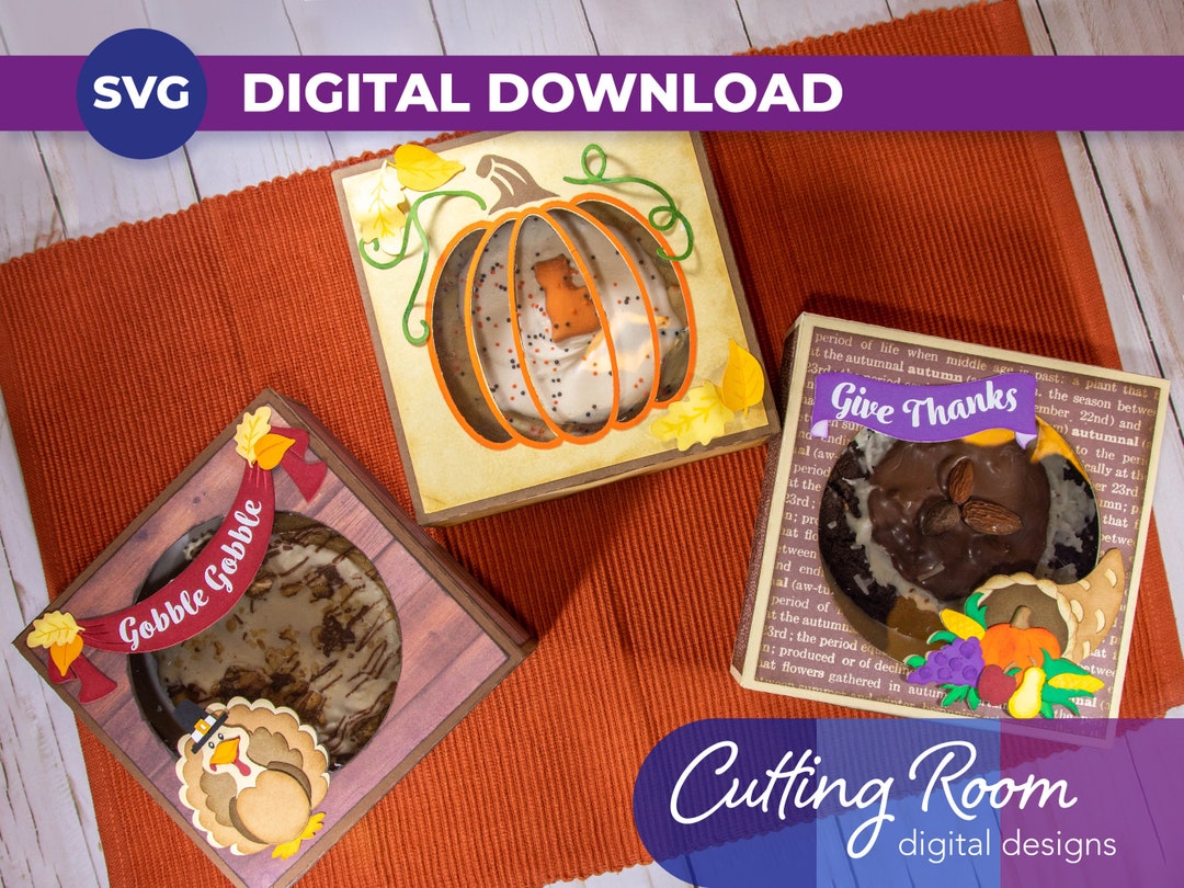 Thanksgiving Turkey, Pumpkin, and Cornucopia Cookie and Pie Boxes ...