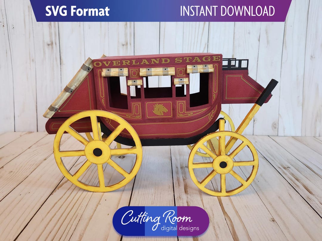Wild West Stagecoach SVG Centerpiece - Wagon ONLY - Historic Vehicle ...
