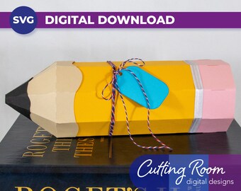 SVG File Bundle: 3D Pencil Gift Box and 3D Colored Pencil Gift Box ...