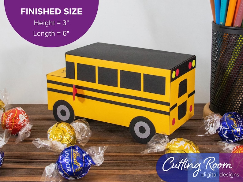 Teacher Gift Box 3D SVG Bundle - Pencil & School Bus Treat Box ...