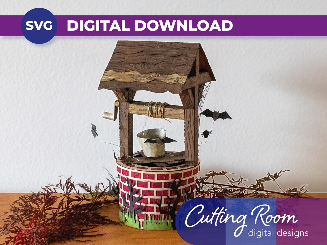 Spooky Old Wishing Well Halloween Centerpiece Digital - Etsy