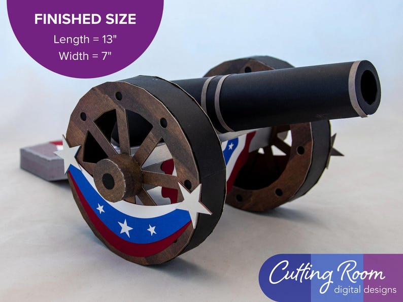 3D Revolutionary War SVG Paper Craft Siege Cannon - Pirate Party ...