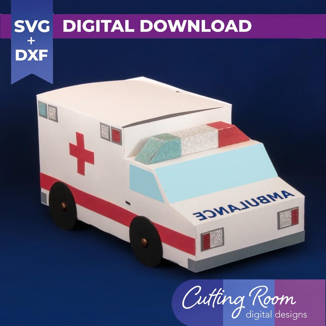 Ambulance Box - Emergency Responder Gift Box - Digital Download SVG ...