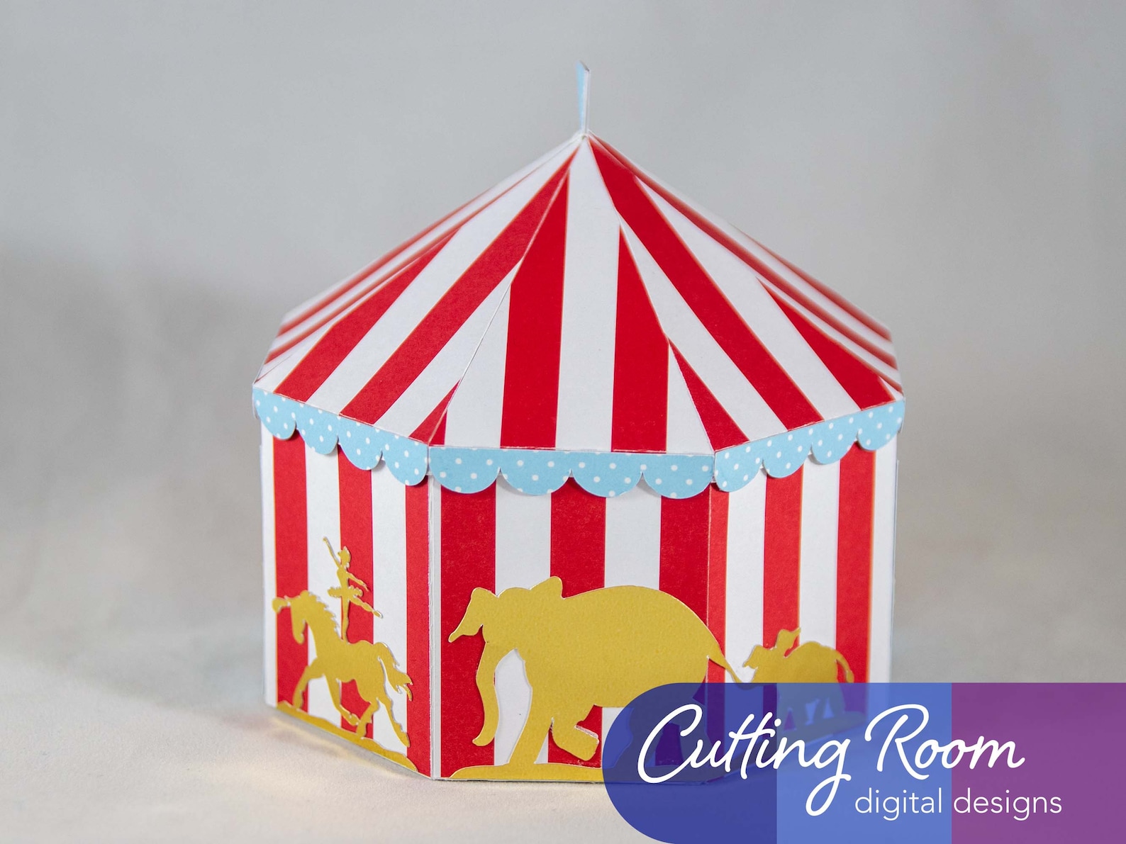 3D Circus Carnival Tent SVG DXF Template - Paper Craft Party Treat ...