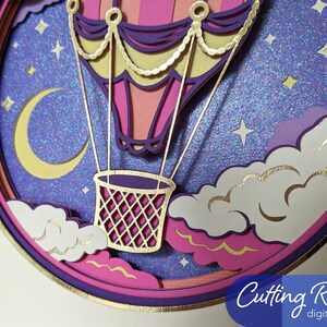 3D Hot Air Balloon Shadow Box Layered SVG DXF PDF Digital Download for ...