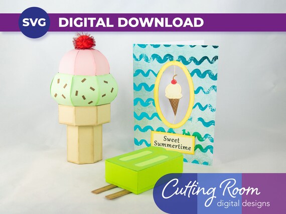 Summer Gift Box Gift Card Holder and Greeting Card Set | Etsy