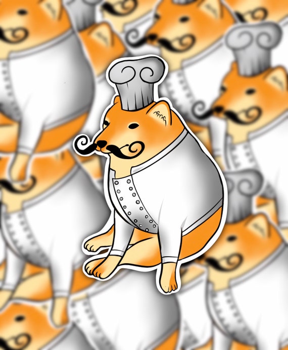 Cheems Shiba Dog Kawaii Sticker Chemf chef cook Waterproof | Etsy