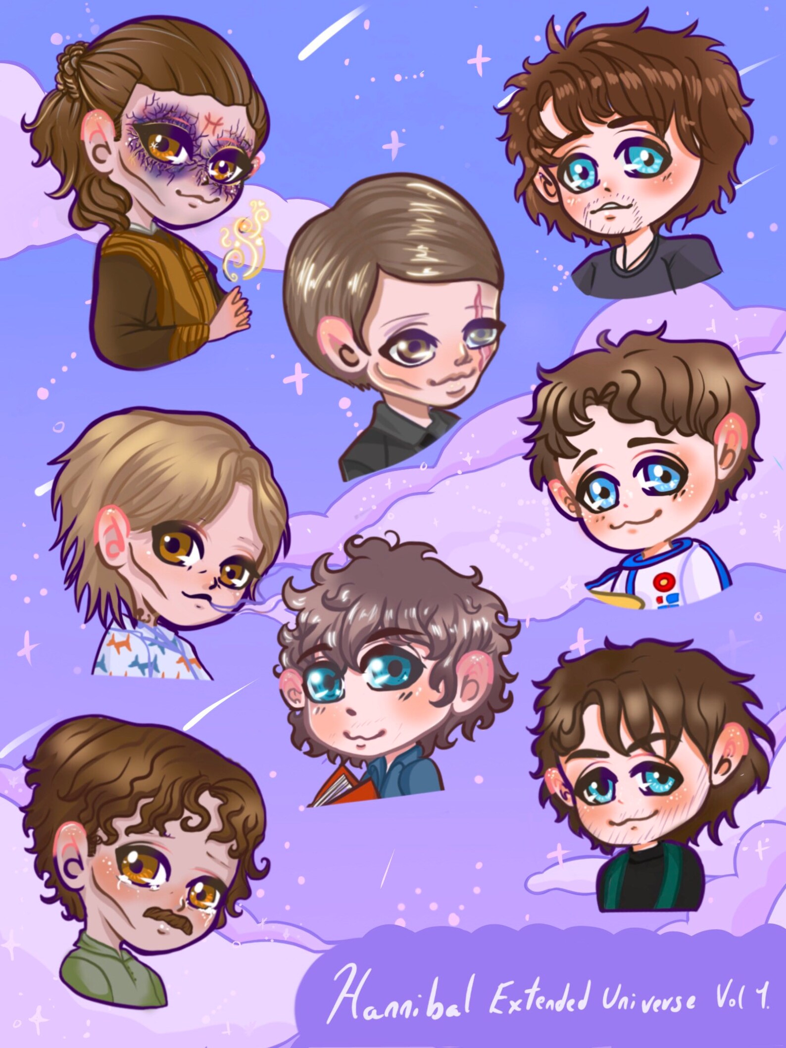 Hannigram Cute Kawaii Chibi Sticker Set Hannibal Extended - Etsy Australia