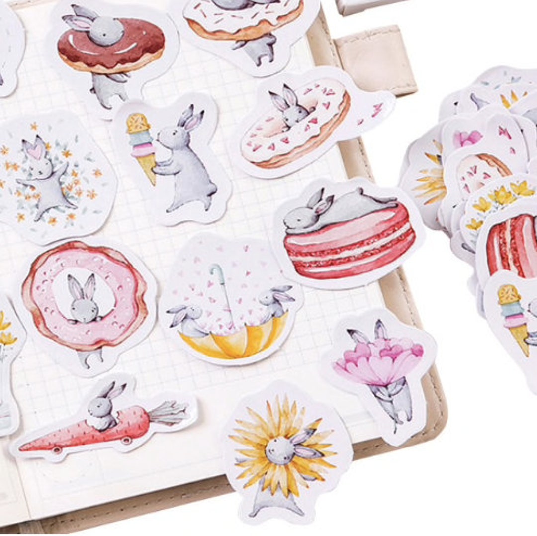 Rabbit Stickers, Hare Stickers, Animal Stickers, Journal Notebook ...