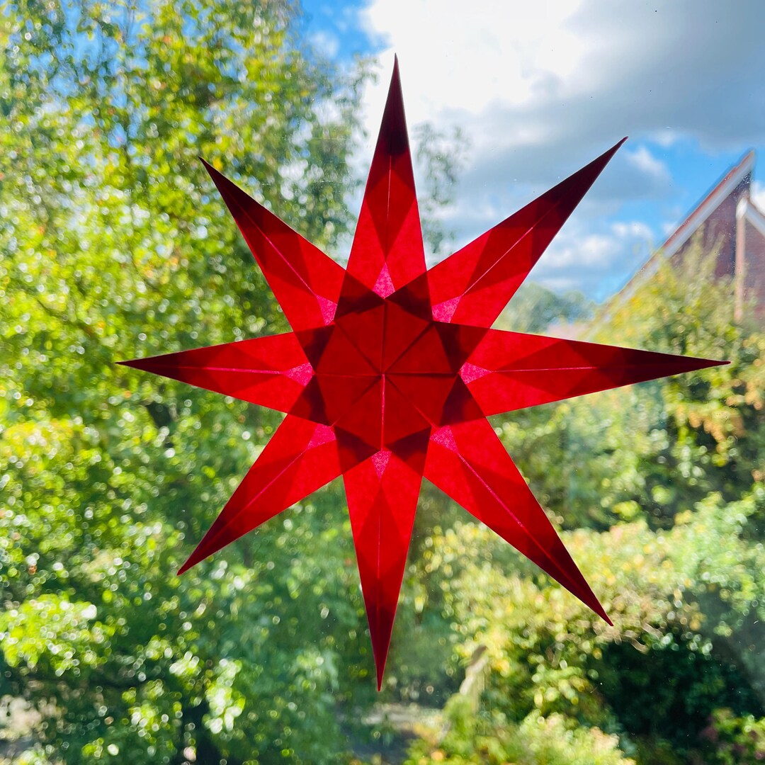 Waldorf Window Star. Red Paper Star. Christmas Decor - Etsy