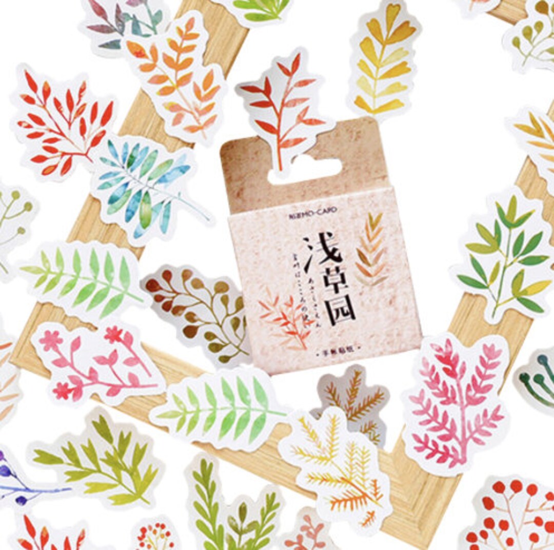 Leaves Stickers Plant Stickers Foliage Stickers Journal - Etsy