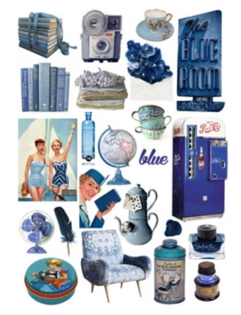 Sticker Pack 22 Pieces. Blue Retro Stickers. Vinyl Stickers. - Etsy