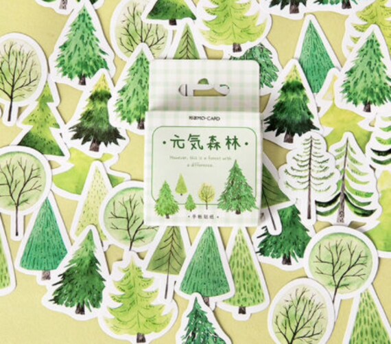 Tree stickers plant stickers trees stickers journal | Etsy