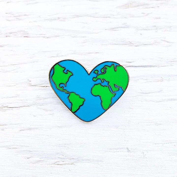 Earth Heart Enamel Pin | Etsy