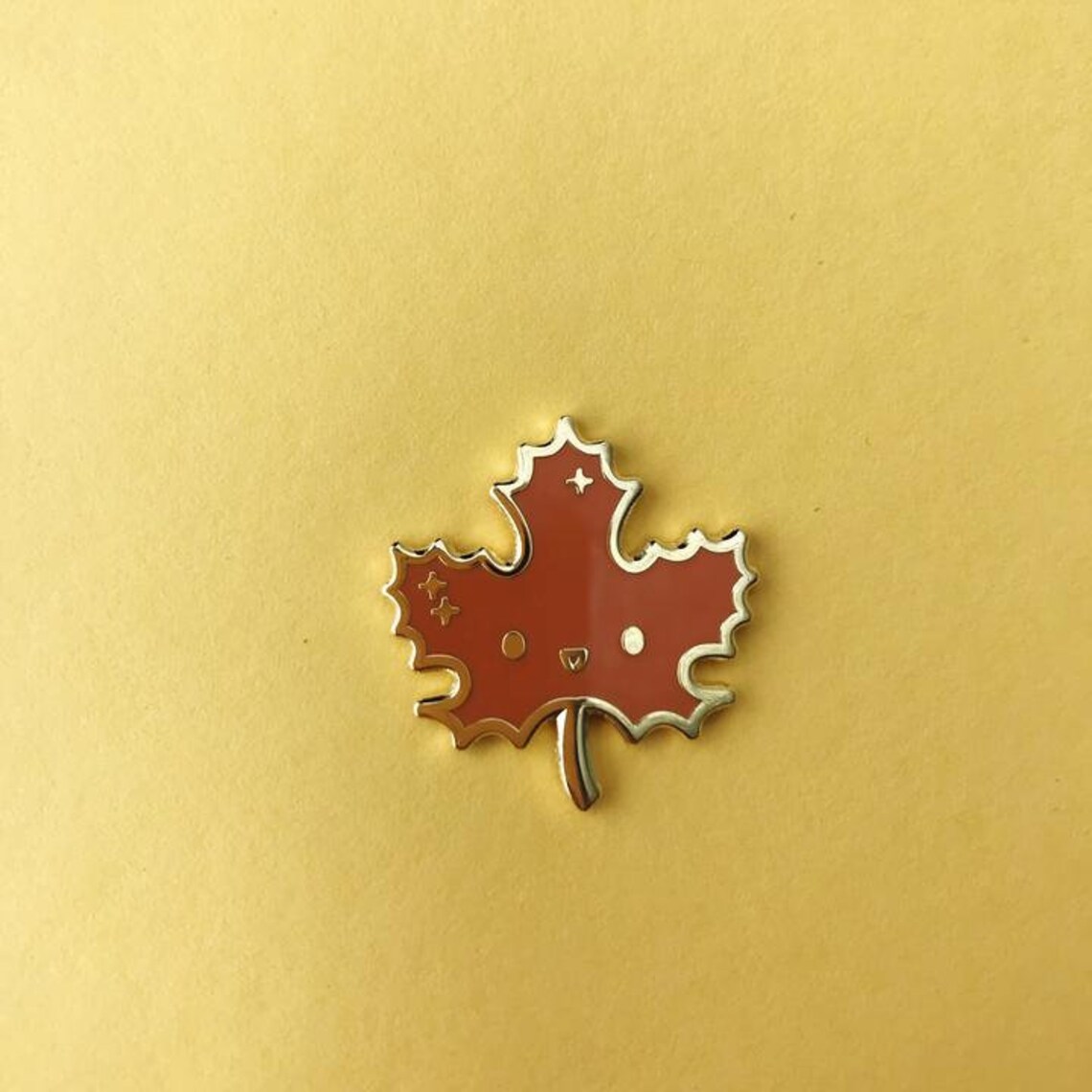 Happy Leaf Enamel Pin | Etsy