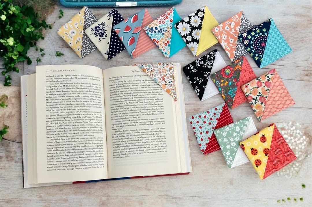 Fabric Corner Bookmarks – Handcrafted Page Markers for Readers - Etsy