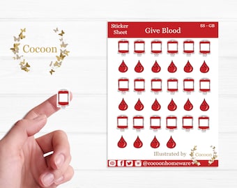 Blood Drop Stickers - Etsy