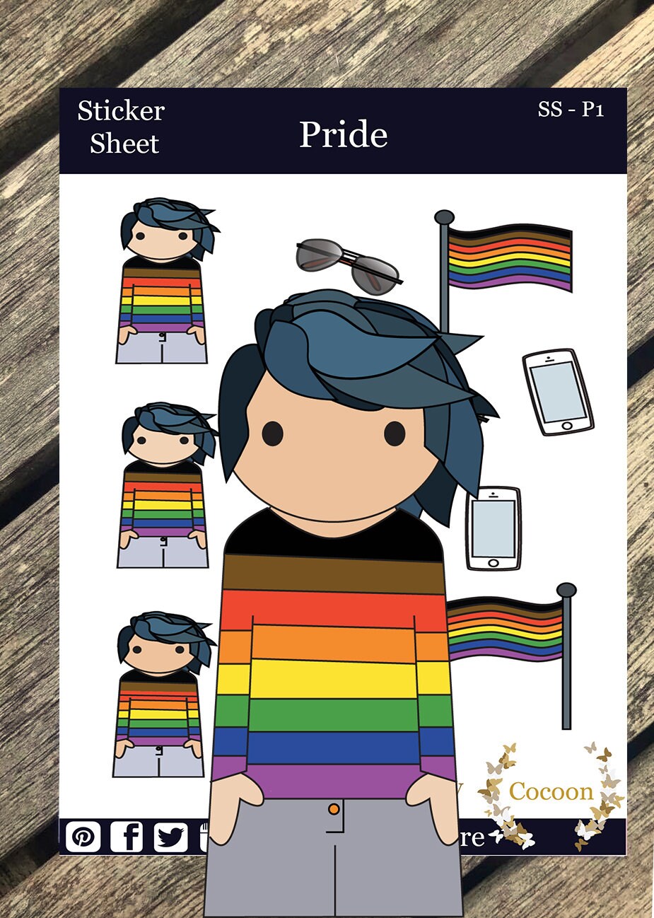 Pride Planner Stickers. Non Binary LGBT Stickers With Rainbow | Etsy UK