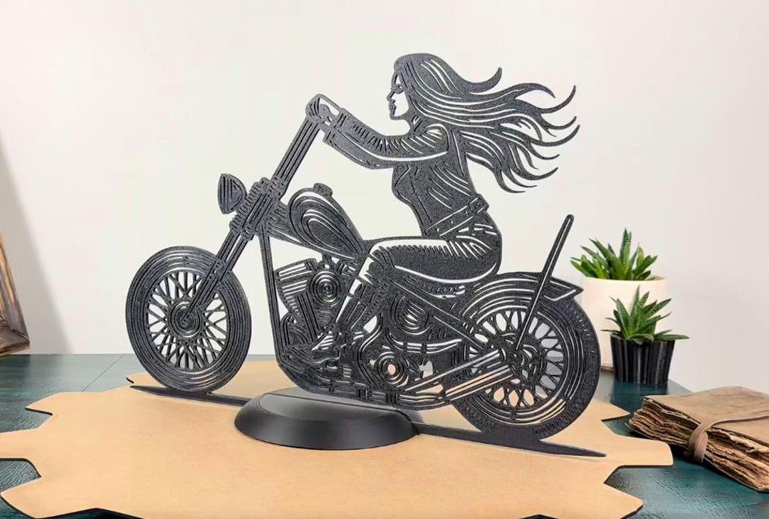Biker Queen - Chopper Art Panel - 3D Art Piece - 22" X 15" (3/16" Thick ...