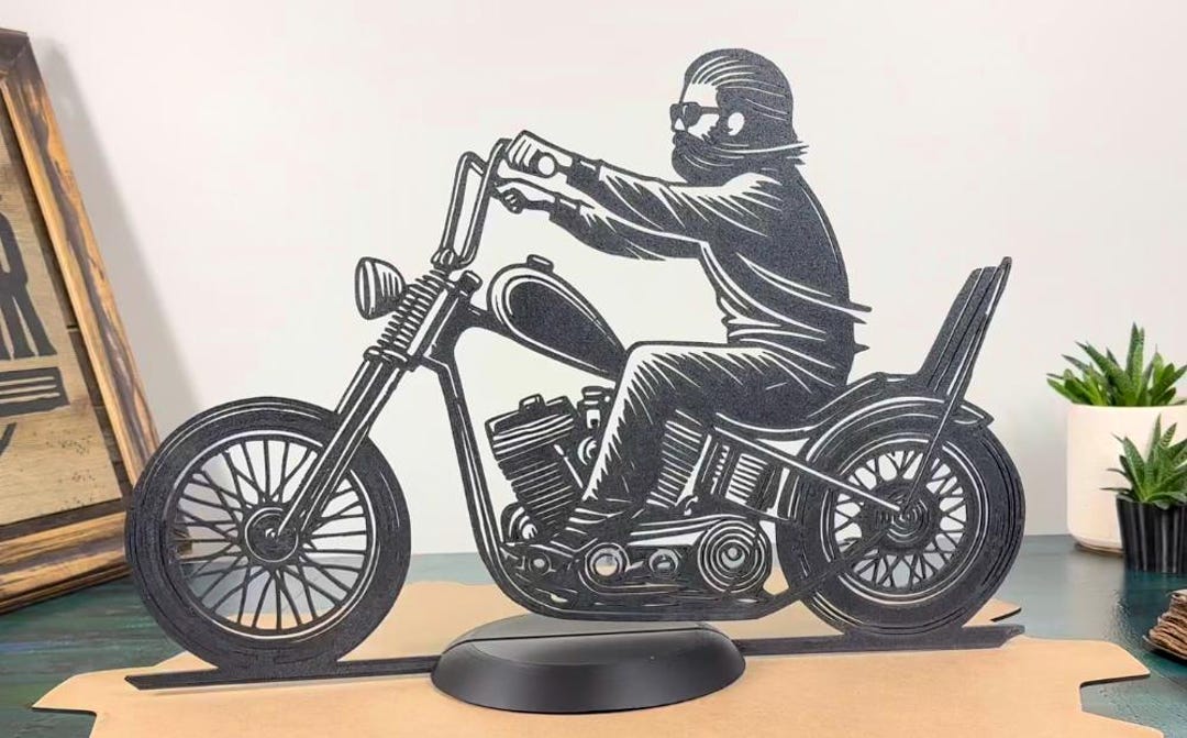 Soul Cycle - 3D Printed Chopper Art Panel - 23" X 15.25" (3/16" Thick ...