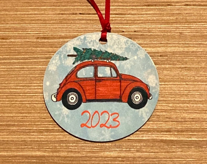 Handcrafted Wooden Vintage VW Beetle Christmas Ornaments - Etsy