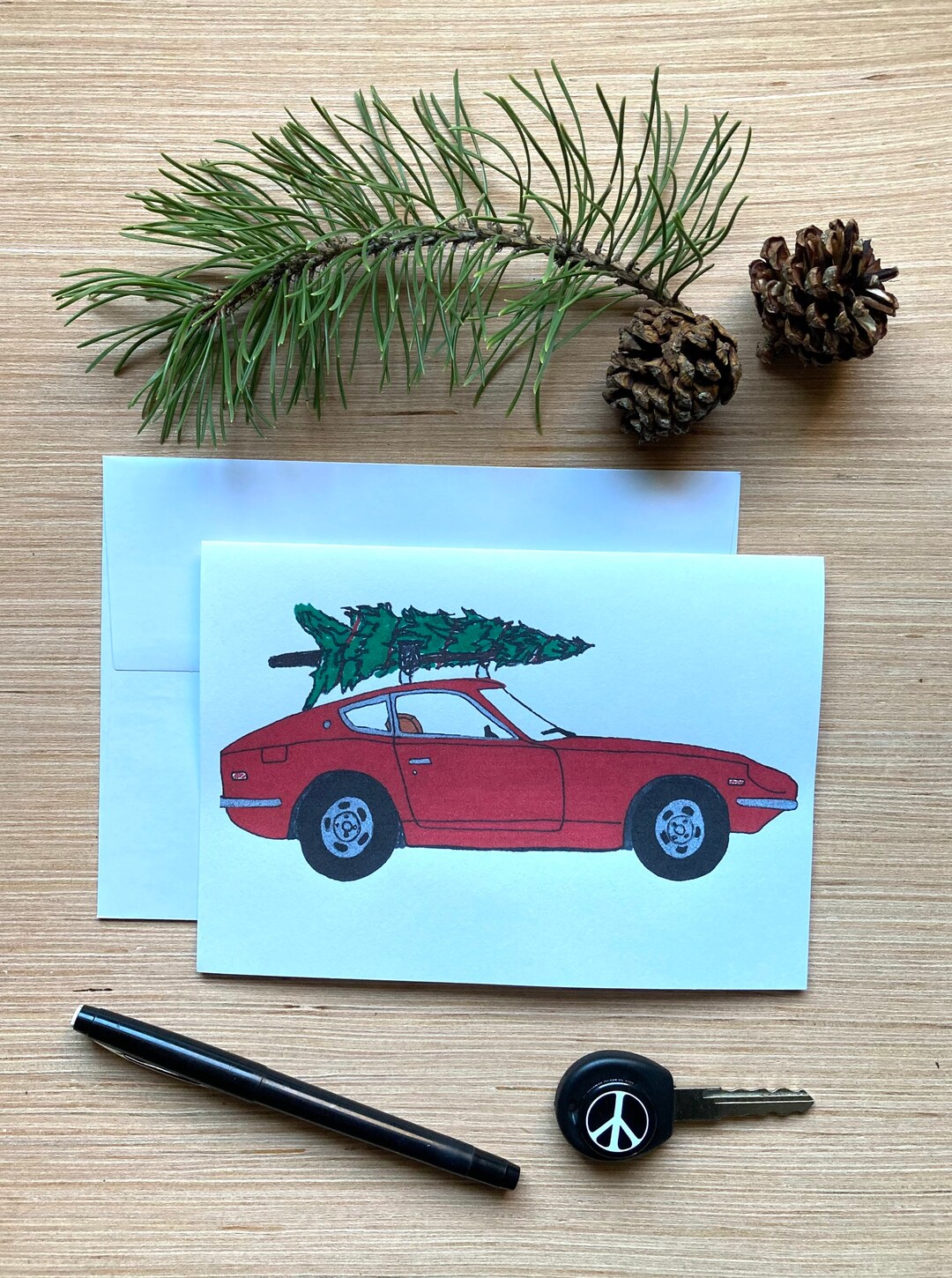 Christmas Card Datsun 240z Sports Car Card Classic Car - Etsy