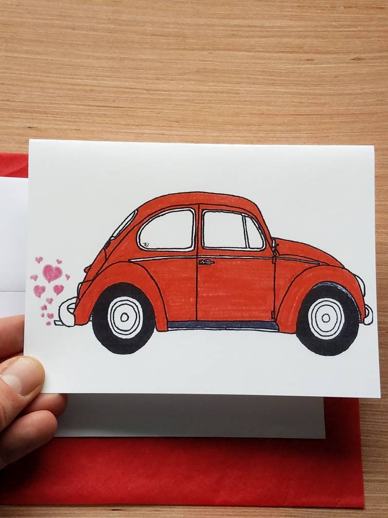 Retro Volkswagen Beetle Anniversary/Valentine's Day Card Printable ...