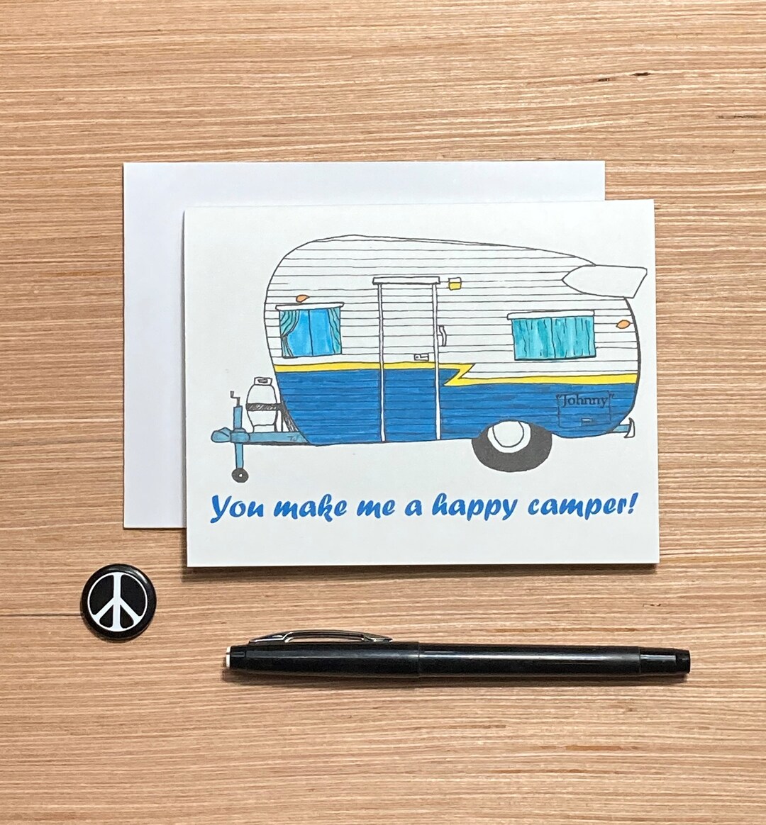 Vintage Camper Card; Greeting Card, Camper Valentine Card, Valentine's ...