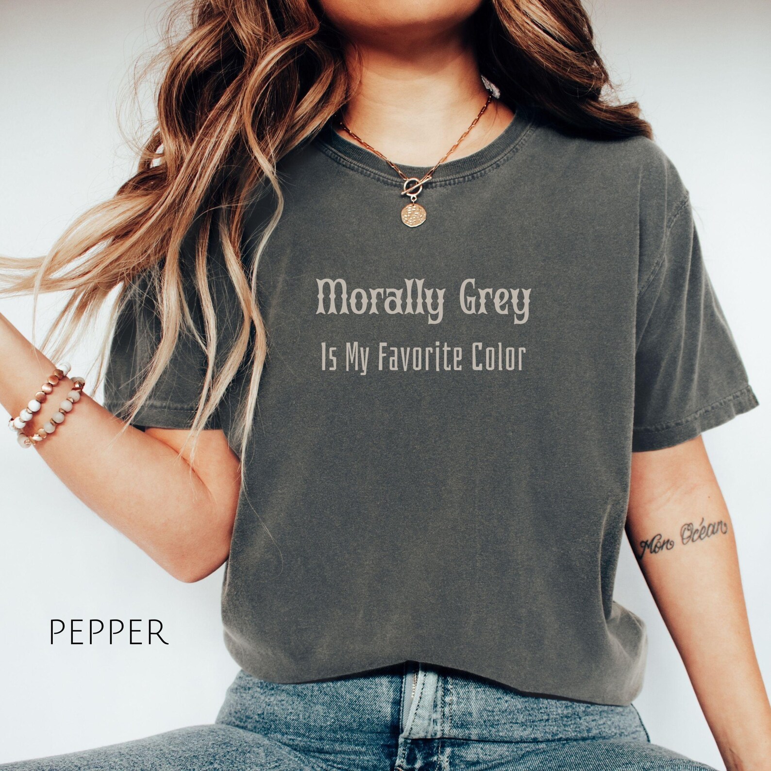 Morally Grey Dark Romance Romantasy Minimalist Comfort Colors™ T-shirt ...