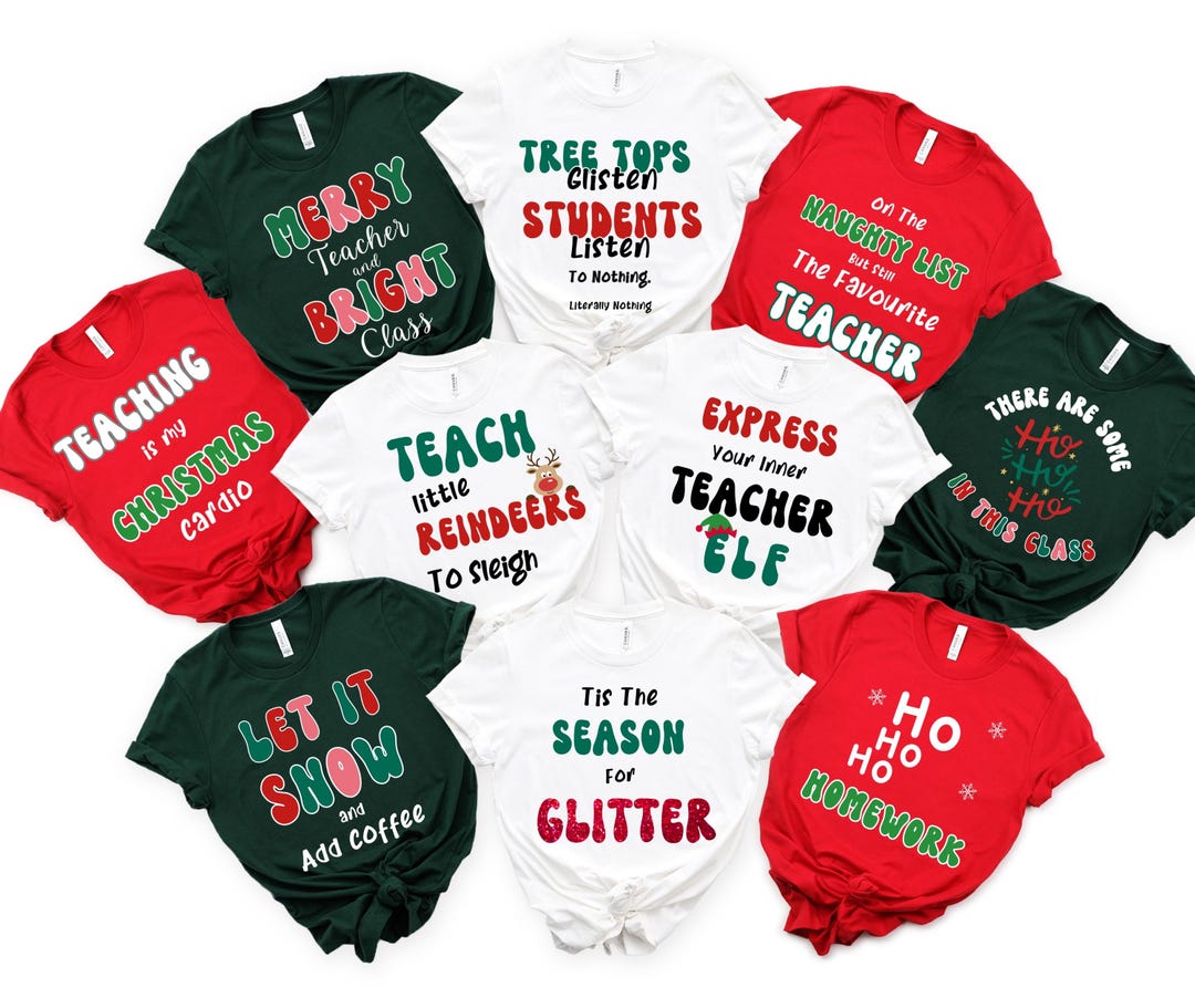 Teacher Christmas Group Shirt, Funny Teacher Matching Shirts for ...